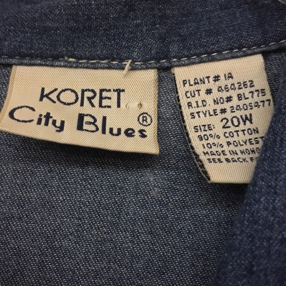 Koret | Tops | Koret City Blues Patriotic Denim Shirt Sz 2w | Poshmark